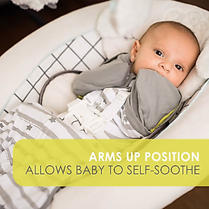 bblüv - Sleëp - Transition Zipper Swaddle Sack with Removable Sleeves -Arms Up Swaddle for Newborns and Infants - Large