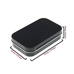 20 Pieces Rectangular Metal Empty Hinged Tins Containers Basic Necessities Home Storage Organizer Mini Box Set, 3.75 x 2.45 x 0.8 inch (Black)