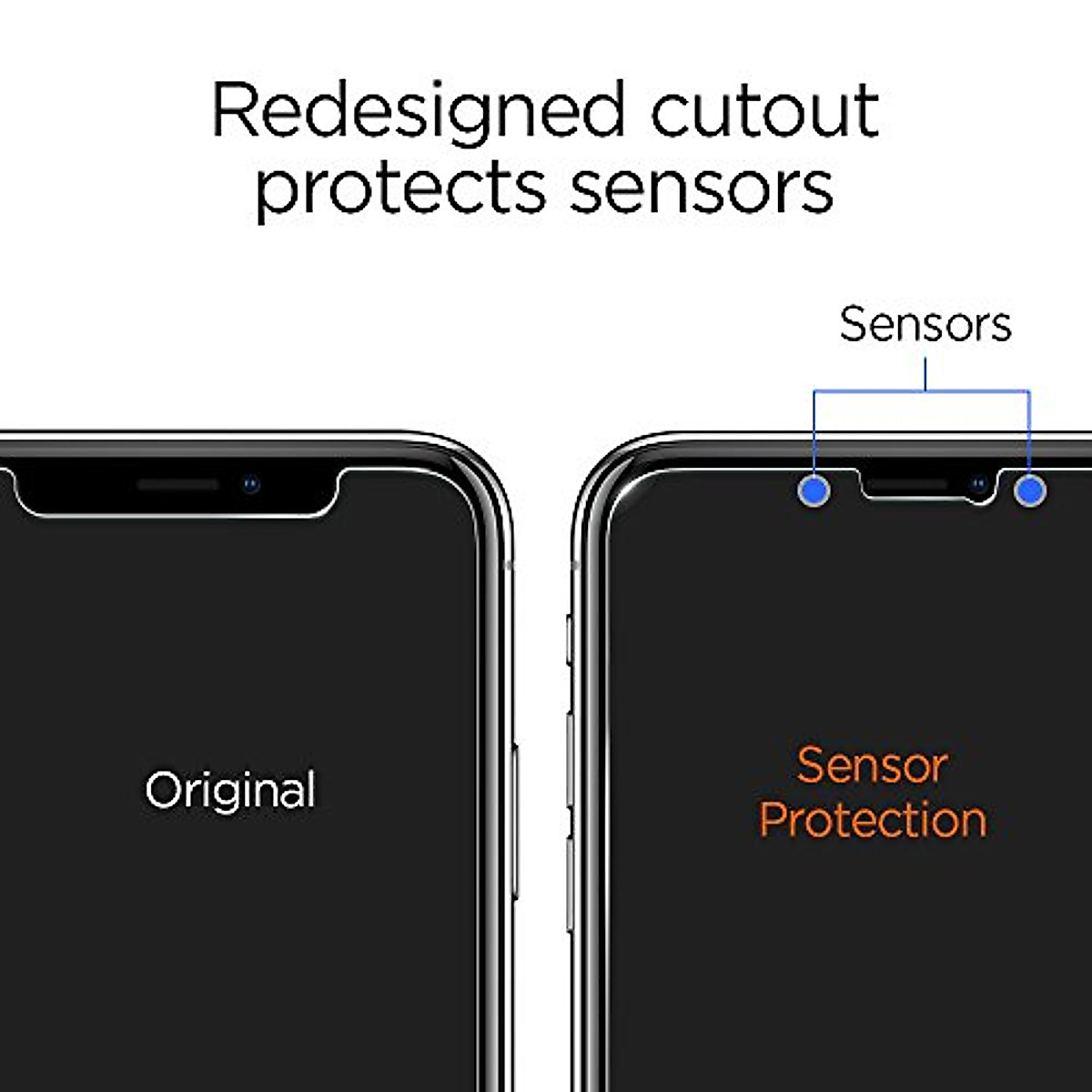 Spigen Tempered Glass Screen Protector [GlasTR EZ FIT] Designed for iPhone XS/iPhone X - Sensor Protection / 2 Pack