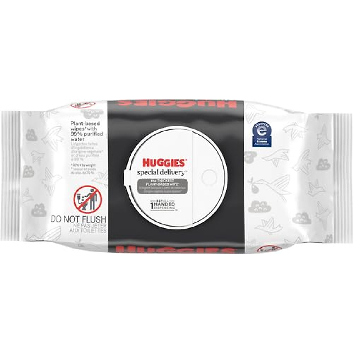 Hypoallergenic Baby Wipes, Unscented, Huggies Special Delivery Baby Diaper Wipes, Safe for Sensitive Skin, 99% Purified Water, 6 Push Button Packs (336 Wipes Total), 56 Count (Pack of 6)