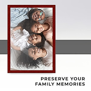 39x10 Frame Brown Red Cherry Wood Picture Frame Width 0.75 Inches | Interior Frame Depth 0.5 Inches | Cerise Collection | UV Acrylic, Foam Board Backing & Hanging Hardware Included