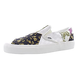 Vans Women's UA Classic Slip-On, Patchwork/True White, 8 Medium US