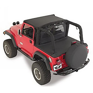 Rampage Tonneau Cover | Vinyl, Black Denim | 721015 | Fits 1992 - 1995 Jeep Wrangler YJ