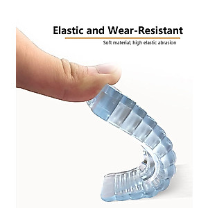 Oksdown 4 Pack Clear Rubber Door Stopper Wedge Sturdy Door Stop Stackable Anti Slip Heavy Duty Silicone Transparent Doorstop for Floor Patio