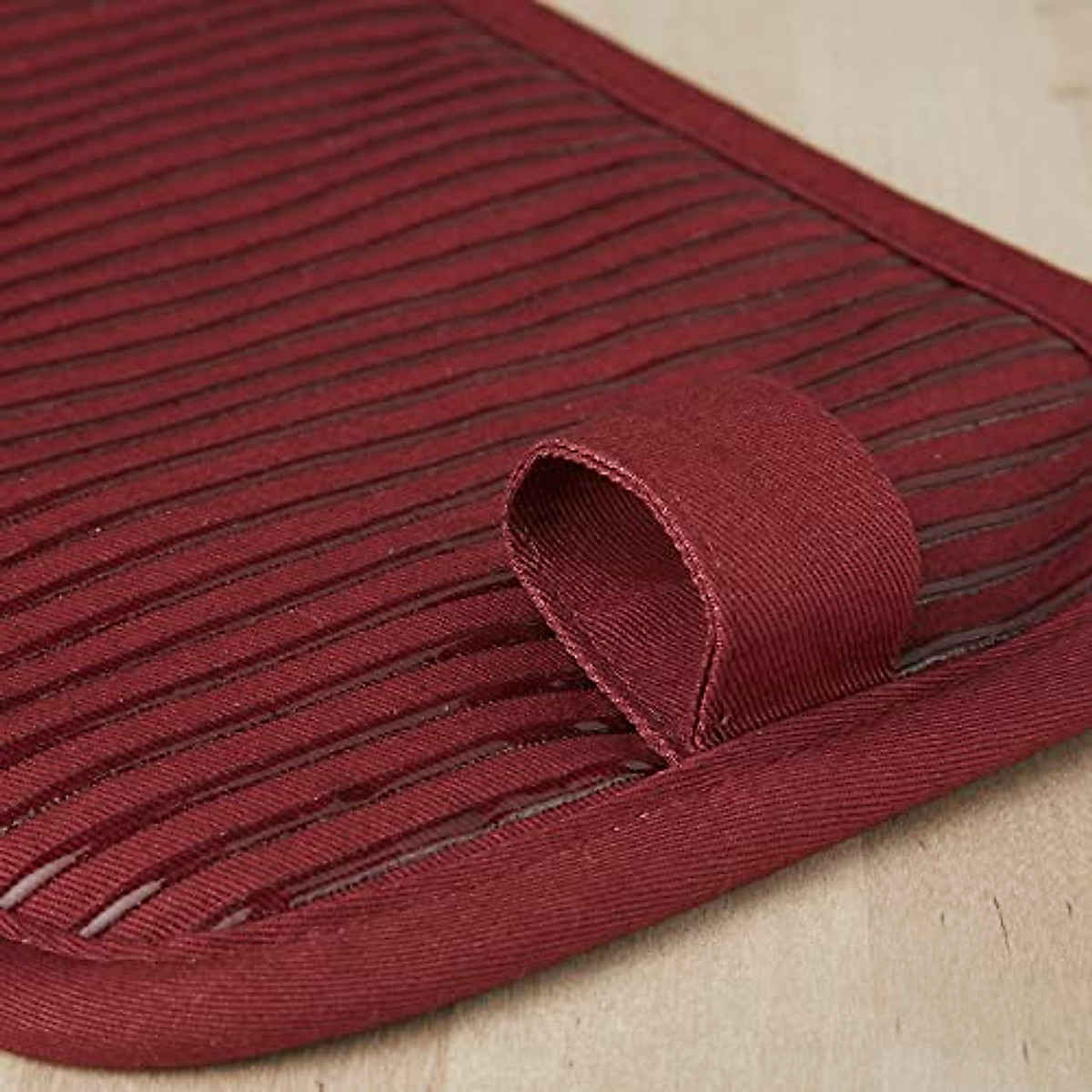 KitchenAid Beacon Two-Tone Pot Holder 2-Pack Set, 7"x10", Passion Red/Bordeaux 2 Count