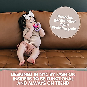 Chewbeads Central Park Teether - 100% Silicone Teething Ring for Infants, Babies & Toddlers - Textured Baby Silicone Teether - Ages 6 Months+ - Butterfly