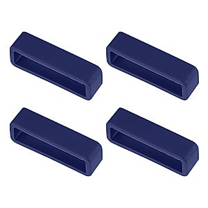 uxcell Watch Band Strap Loops, Rubber Replacement Fastener Rings Silicone Watch Holder Keeper for 26mm Width Watch Band, Navy Blue 4 Pcs