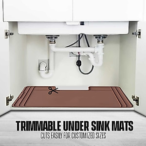 Croc Liner Under Sink Mat Waterproof Cabinet Liner for Kitchen and Bathroom Cabinets, Utility Mat (Cool Gray)