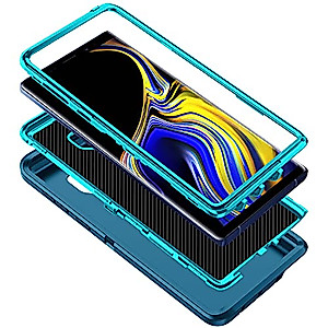Regsun for Galaxy Note 9 Case,Shockproof 3-Layer Full Body Protection [Without Screen Protector] Rugged Heavy Duty High Impact Hard Cover Case for Samsung Galaxy Note 9,Turquoise