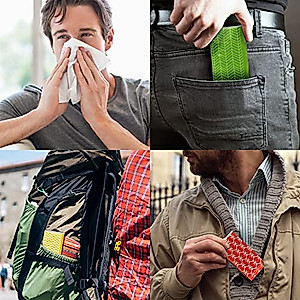 Funwares Pocket Sized White Car Travel School Work Facial Tissue, 24 Packs, 216 Total 3-Ply Tissue Sheets (9-3-Ply Tissue Sheets Per Pack), Geometric Print Designed Package