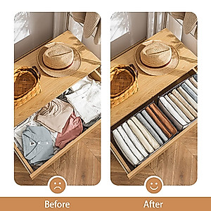2pcs Washable Wardrobe Clothes Organizer for Folded Clothes.Jeans Compartment Storage Box for Closet Drawer, Foldable Closet Drawer Organize for Bedroom,Dorm Room(7 Grids) (Jeans with 7 Grids-Large)