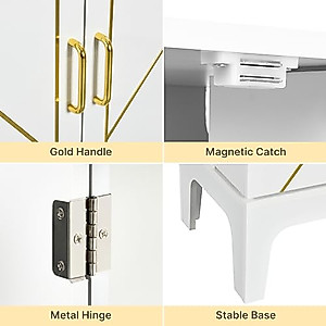 DWVO 43" Kitchen Pantry Storage Cabinet, Pantry Cabinet with Doors and Shelves, Buffet Cupboards Sideboard for Kitchen，Living Room and Dining Room, White