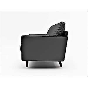 US Pride Furniture NS5452-L Caladeron Mid-Century Modern Loveseat in Faux Leather, PVC Black