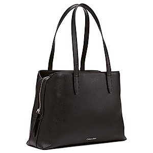 Calvin Klein Millie 2 in 1 Triple Compartment Tote, Black/Silver