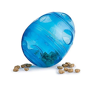 PetSafe Cat Egg-Cersizer Interactive Toy and Meal Dispenser, Use with Food or Treats - PTY00-13747,Blues & Purples