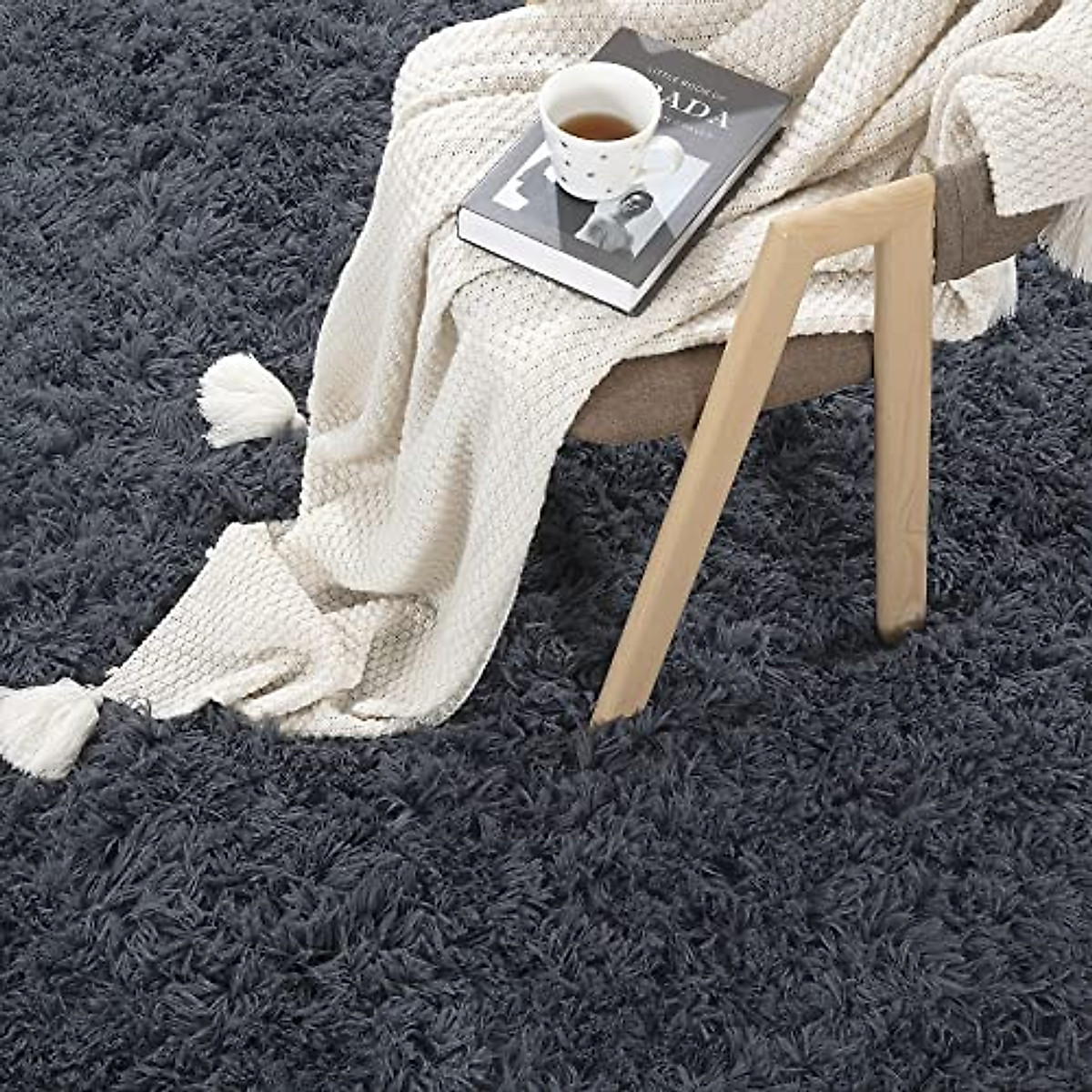 HOMBYS Soft Area Rug for Living Room 8x10 Feet, Fluffy 2.4" Plush Indoor Carpets for Kids Girls Bedroom Nursery, Ultra Large Shaggy Furry Home Decor