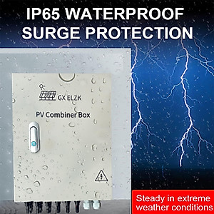 GXELZK Gx Electrical Solar Combiner Box with 6 Strings, 80 A Circuit Breakers. This photovoltaic Combiner Box is Suitable for Off-Grid Solar Power