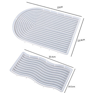 2 Set Tray Silicone Resin Mold Wave Shaped Epoxy Silicone Casting Molds for Cup Fruit Candy Vase Storage Holder Articles Ornaments,3D DIY Making Home Display Decor Crafts