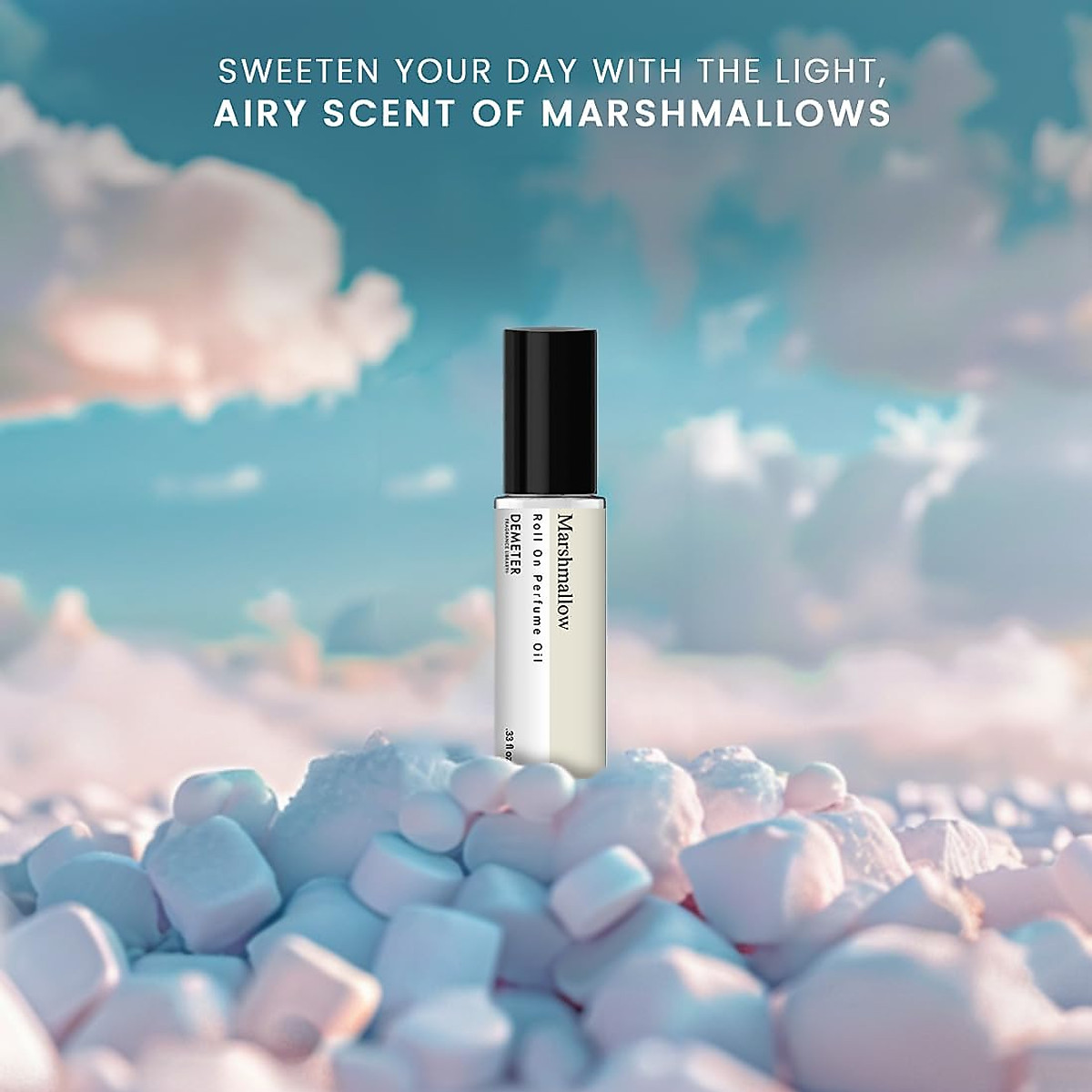 DEMETER Marshmallow Roll On Perfume Oil, 0.33 Oz, Long-Lasting