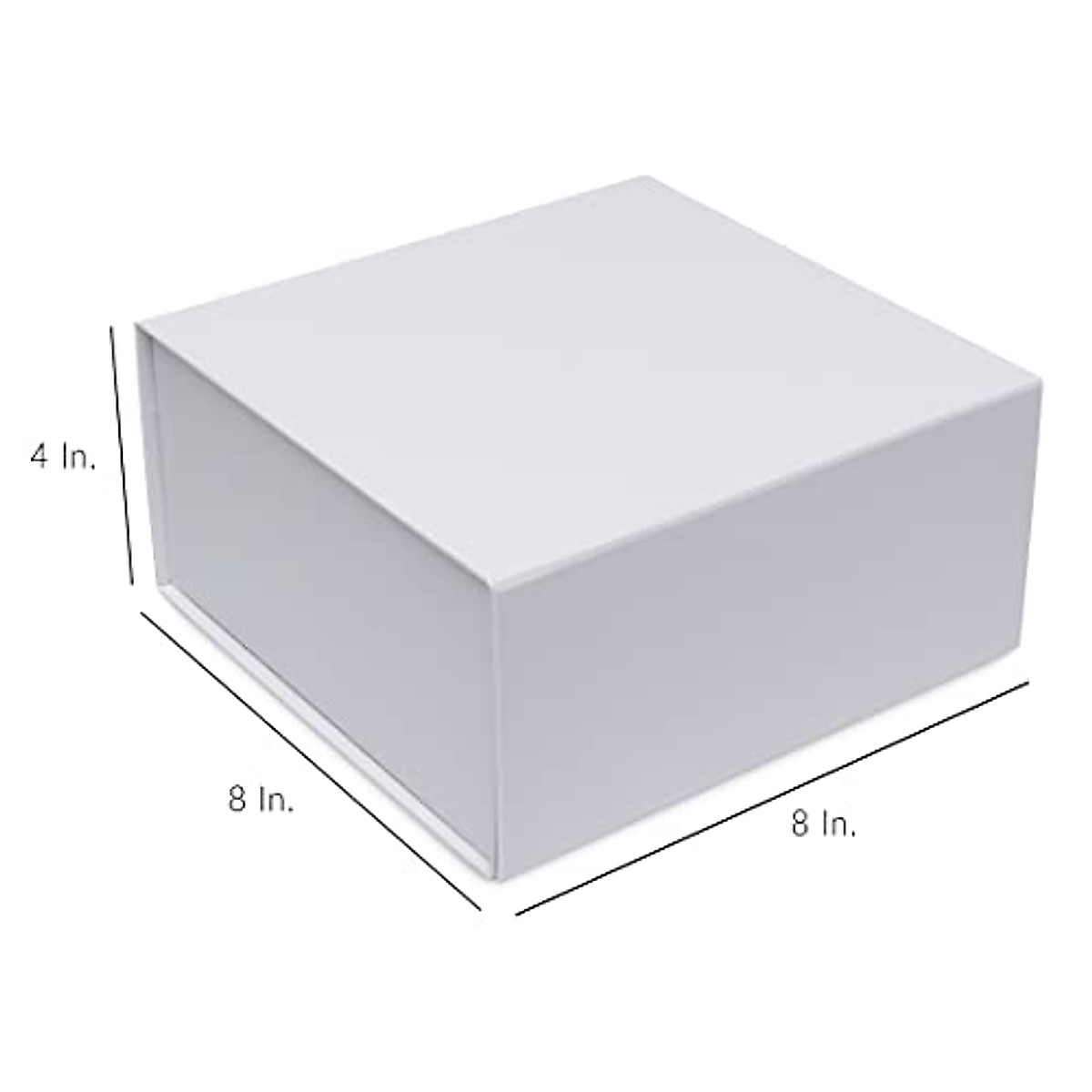 Magnetic Gift Box - 1 Pack Small White Collapsible Luxury Gift Box with Lid for Gifts, Presents, Bridesmaids Proposals, Weddings, Baby Showers, Holidays, Events, Storage, Small Businesses - 8x8x4