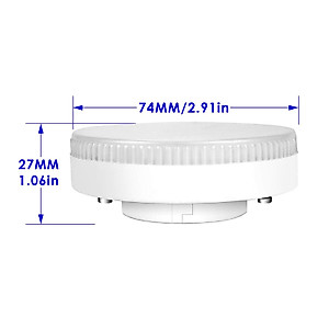 Litevance GX53 LED Light Bulb,7W Soft White 3000K Replacement Traditional Halogen GX53 Spotlight for Cabinet,Exhibition,Showcase,Shop Showroom,Ceiling Lamp,4 Pack (3000K Warm White)