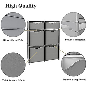 Dttwacoyh Closet Organizers and Storage Shelf Unit with 2 Storage Bins,Stackable Cube Storage Organizer,Drawer Organizers for Clothing,Book,Livingroom(Grey)