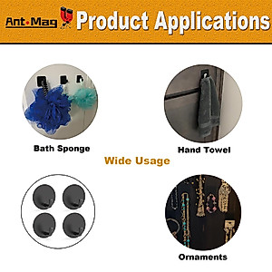 Ant Mag Magnetic Key Hooks 4 Pack Wall Mounted for Hanging Key Towel Bag Hat Scarf Wreath on Metal Surface for Home Kitchen Bathroom Fridge Cabinet Entryway