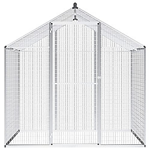 Aluminum Outdoor Aviary with Heavy-Duty Hinged Door, Versatile Walk-in Aviary, Large Bird Cage, Aluminum Wire Mesh Walls Pet House 70.1" x 48" x 76.4"