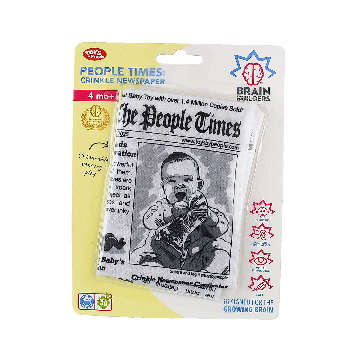 People Brain Builders: Baby Newspaper - Crinkly Baby Toy