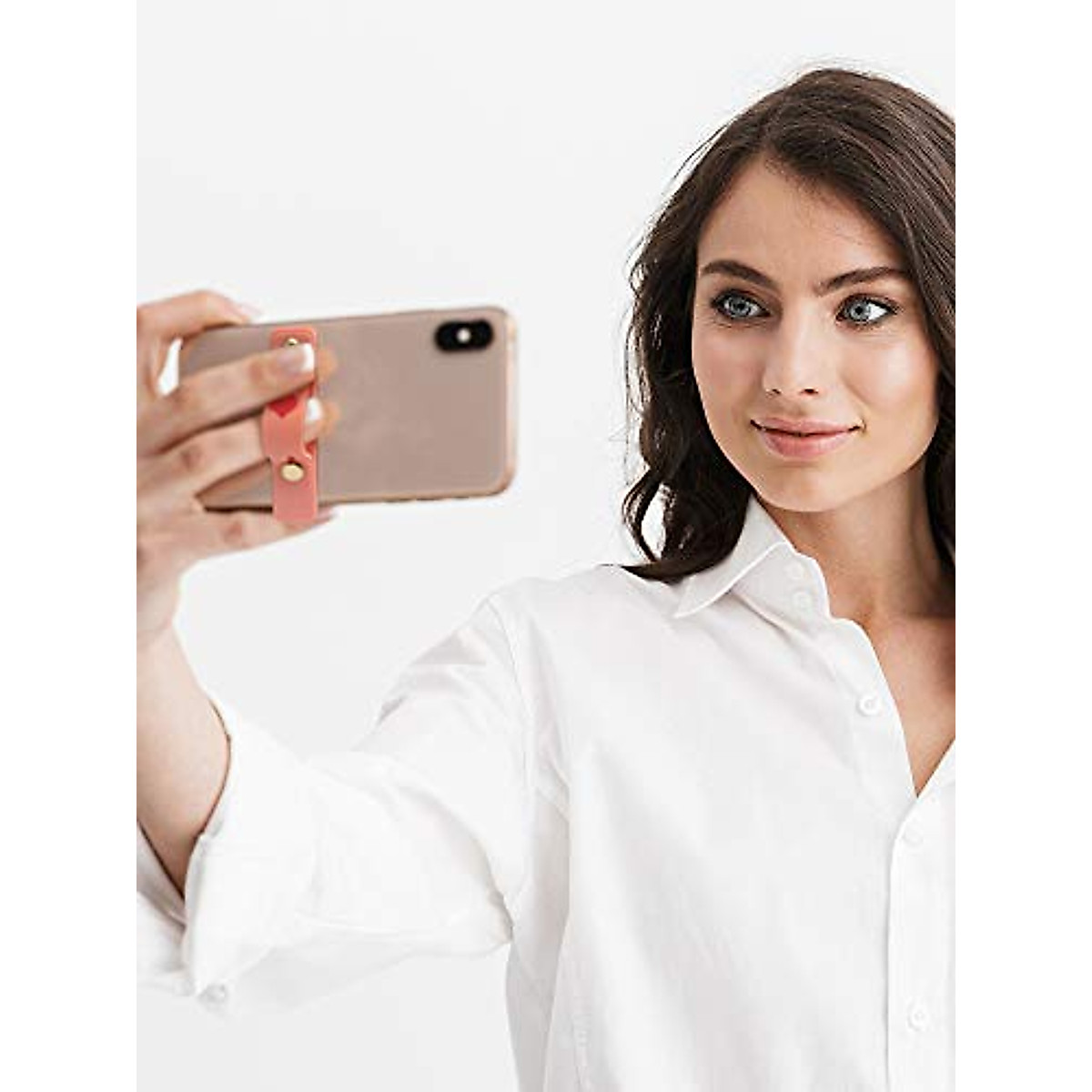 Weewooday 9 Pieces Phone Grip Holder Telescopic Finger Strap Phone Bracket Portable Phone Grips Band with Heart Pattern, Loop Finger Kickstand for Universal Cell Phones (Soft Colors)