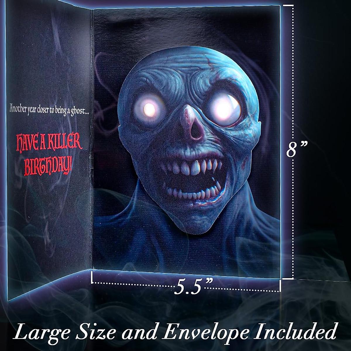 Joyadora Scary Prank Birthday Card - Pop Up Card with Scary Horror Sound when Opened - Jump Scare for All Ages