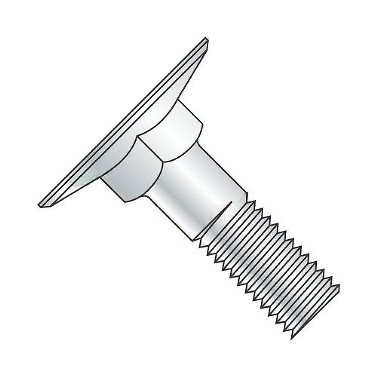 3/8-16 X 1 1/2" Elevator Bolt/Steel/Zinc/Fully Threaded (Quantity: 50 pcs)