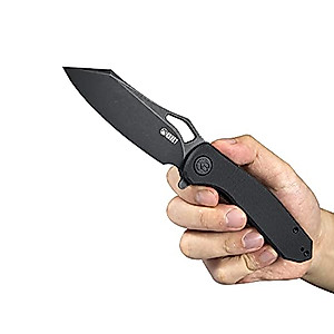 KUBEY Drake KU310F Gentlemans Everyday Carry, 7.87" Pocket Folding Knife with Tanto Blade and G10 Handle with Reversible Deep Carry Clip Good for Edc Outdoor Hiking and Hunting