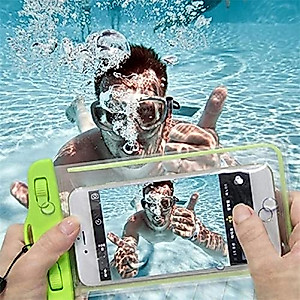 InfantLY Bright Phone Pouch, 6.9 Inch Underwater Cellphone Case Dry Bag InfantLY Bright Phone Pocket Protect Case with Luminous Ornament Strip & Detachable Lanyard Clear