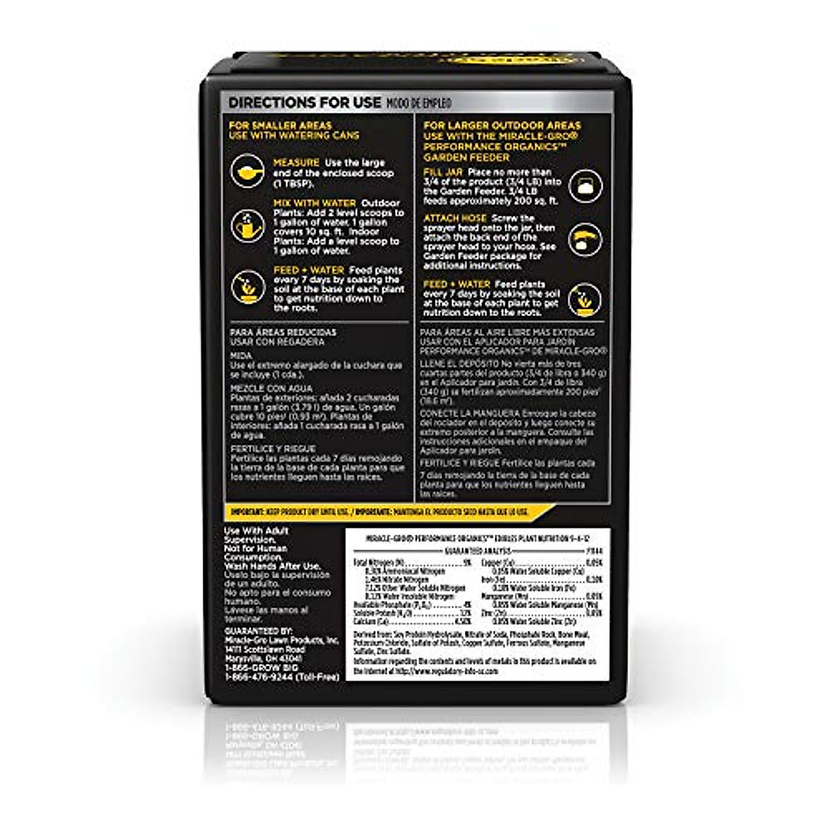 Miracle-Gro Performance Organics Edibles Plant Nutrition - Organic Plant Food Feeds Instantly, for Tomatoes, Vegetables, Herbs and Fruits, Promotes a Bountiful Harvest, 1 lb.