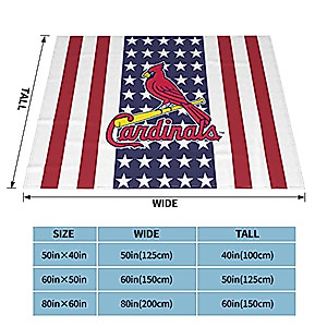Team Promark St. Louis Cardinals Blanket Super Soft Throw Blanket Cozy Warm Fluffy Blankets Fits Sofa Chairs Bed All Seasons 50x40