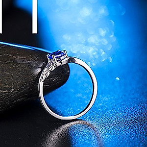 Lanmi 14K Yellow White Gold Natural Blue Sapphire Rings Diamond Engagement for Women Promotion