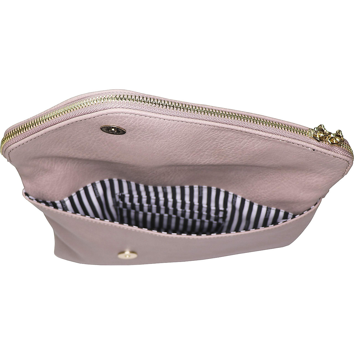 B BRENTANO Fold-Over Envelope Wristlet Clutch Crossbody Bag (Blush)