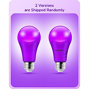 EDISHINE Christmas Purple LED Light Bulbs, 14W Purple Bulb Equivalent 100W Colored Light Bulb, E26 Base A19 Light Bulbs for Christmas Decoration, Holiday Lighting, Porch Patio, 4 Pack