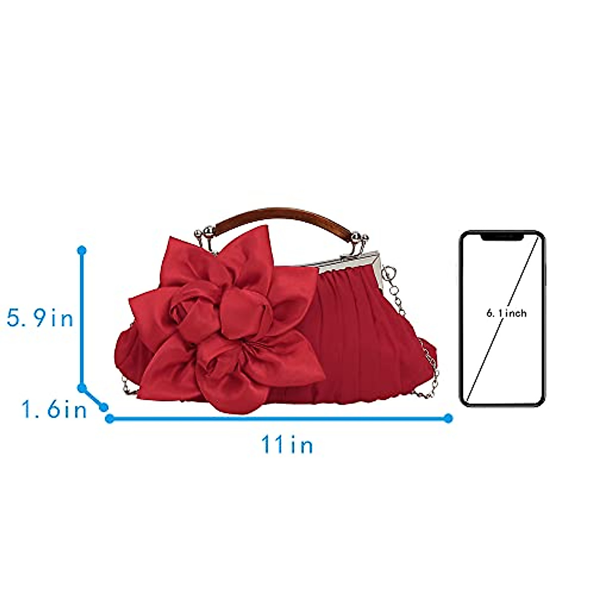 Goclothod Evening Bags for Women Cute Floral Clutch Purse Party Chain Handbag