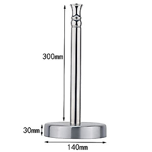 shozon Paper Towel Holder Free-Standing, Kitchen Roll Holders Table Countertop Stainless Steel Paper Roll Holder, Silver