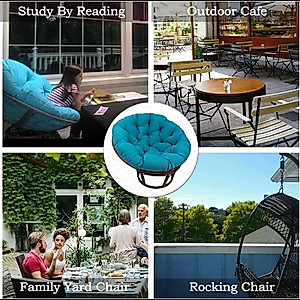 ADDALLAN Papasan Chair Cushion Only,Indoor/Outdoor/Garden Papasan Round Cushion Water Resistant Cushion Poly Rattan Armchair Hanging Chair Pillow Soft/Comfortable papasan Chair Cushion (C,28x28in)