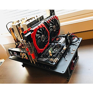 EDIY Open Air ATX PC Frame HTPC Water Cooling Test Bench Aluminum Case Bare Overclocking DIY Computer Support Graphics Card, Black