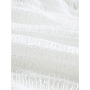 Verdusa Women's Hollow Out Sheer Long Sleeve Sweater Knit Crop Pullover Top White L