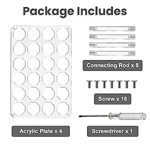Elsjoy 2 Pack Vinyl Roll Holder, 48-Holes Acrylic Vinyl Roll Storage Organizer, Desktop Vinyl Roll Storage Rack Vinyl Roll Display Stand for Craft Room, Art Craft Paper