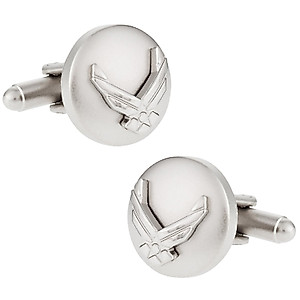 Cuff-Daddy Silverstone USAF Air Force Cufflinks with Eagle Device Cufflinks for Men Air Force Gifts with Jewelry Presentation Box