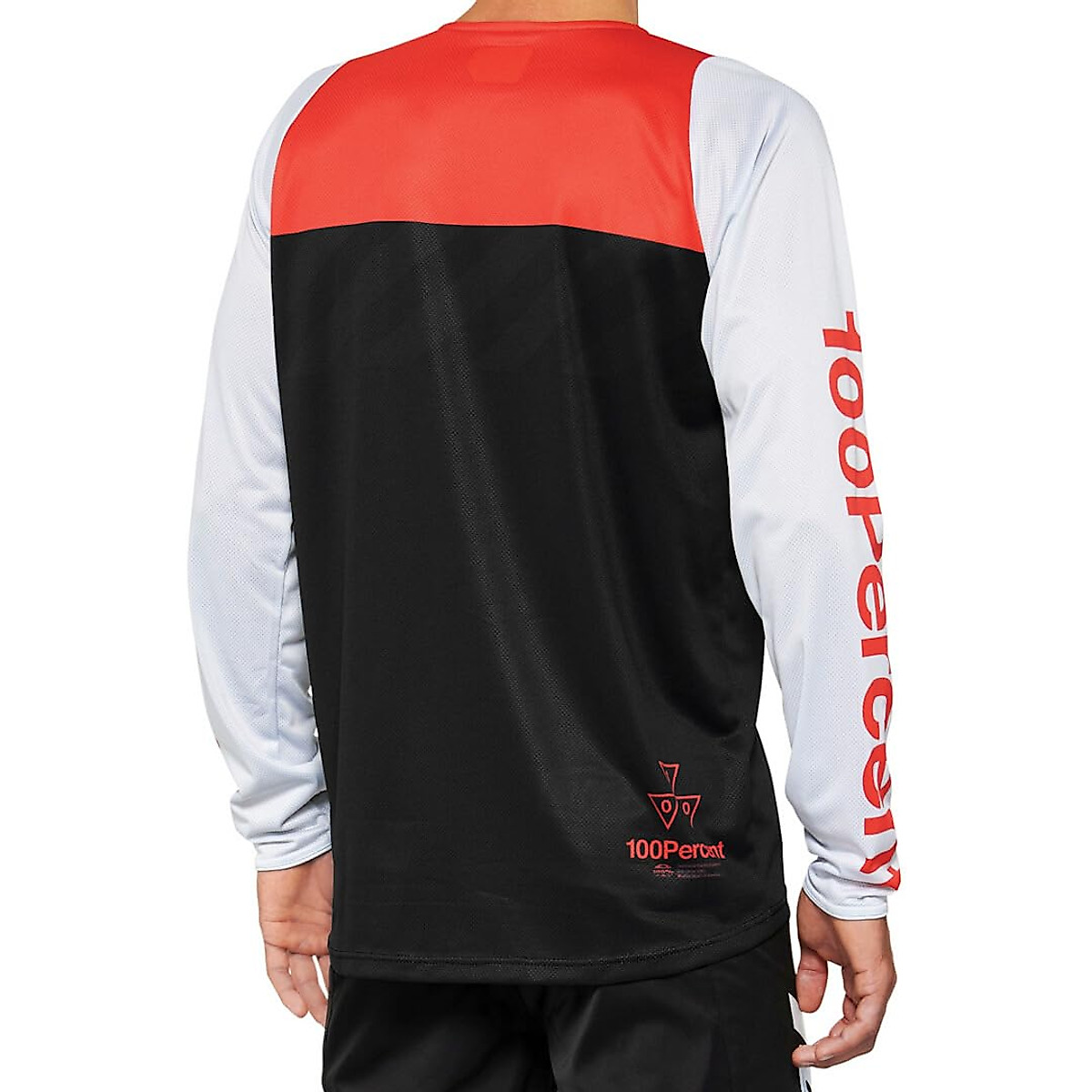 100% R-CORE Youth Long Sleeve Jersey Black/Racer Red - S