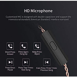 KZ ZSN Earphone with 1BA and 1DD, KZ High Fidelity in Ear Earbuds High Resolution in Ear Monitor Headphone 0.75mm 2 pin Cable, Noise Cancelling KZ Headphone (Cyan, with Mic)