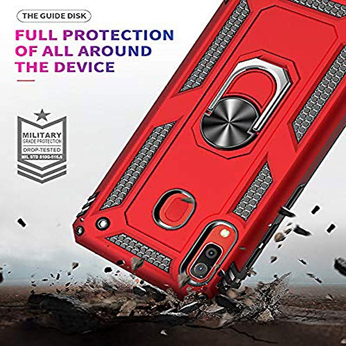 DuoLide for Huawei Y9 2019 / Enjoy 9 Plus Case （Not for Y9 Prime 2019） with Tempered Glass Screen Protector,Hybrid Heavy Duty Dual Layer Anti-Scratch Shockproof Defender Kickstand Case, Black