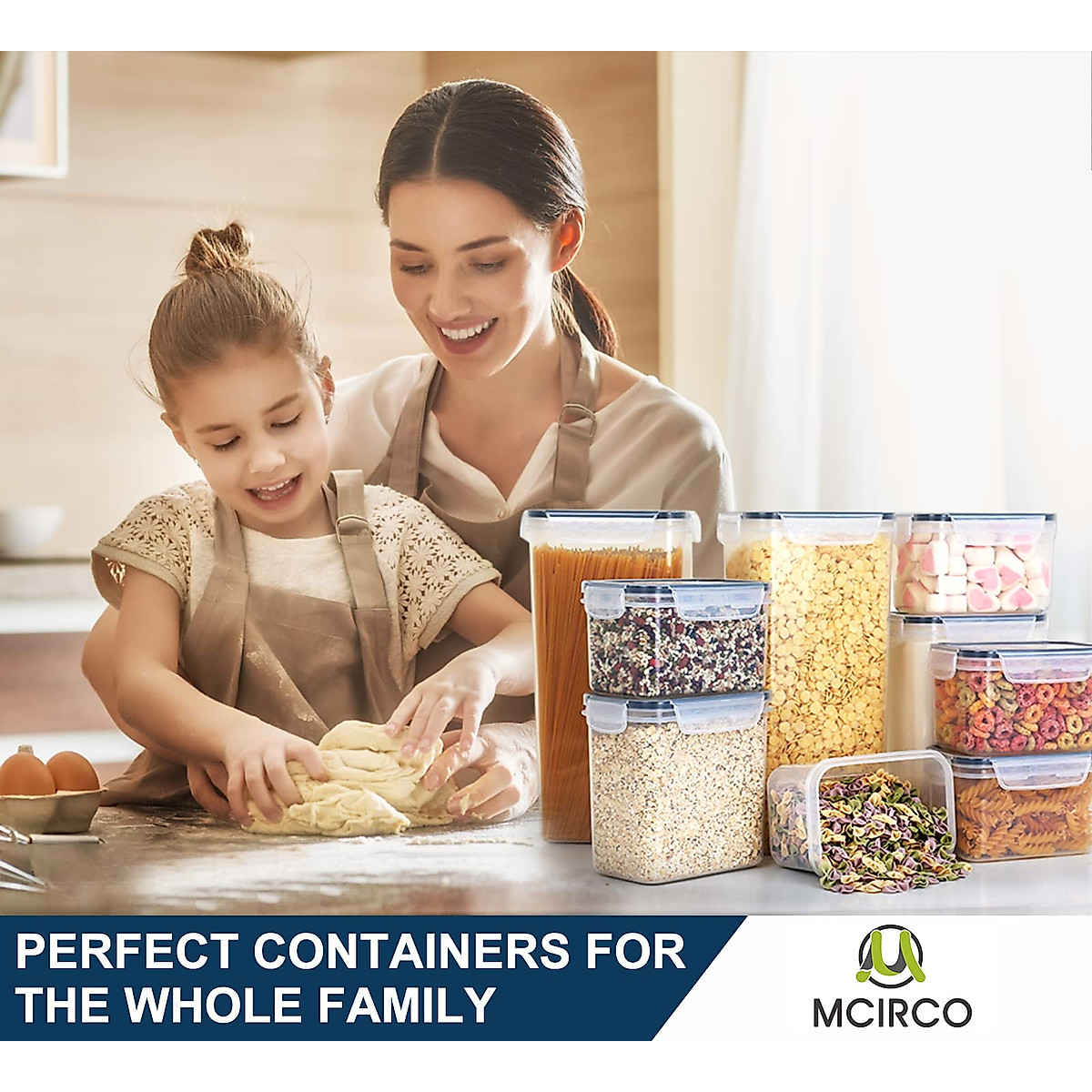 Airtight Food Storage Containers 25-Piece Set, Kitchen & Pantry Organization, BPA Free Plastic Storage Containers with Lids, for Cereal, Flour, Sugar, Baking Supplies, Labels & Measuring Cups